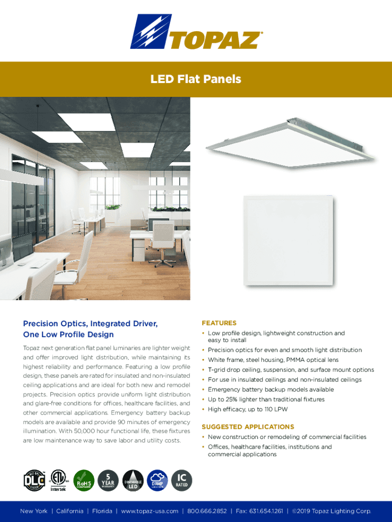 Fillable Online 2 ft. x 2 ft. White Integrated LED Flat Panel Troffer Light ... Fax Email Print ...