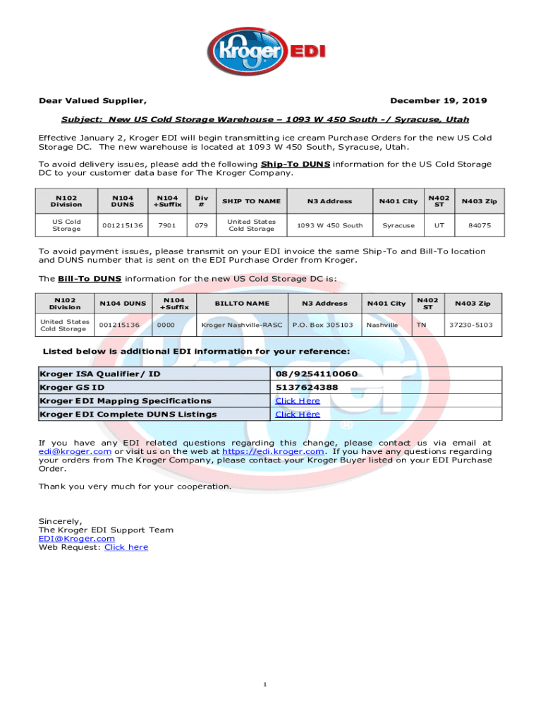 Fillable Online Kroger and EDI: What You Need to Know to Become a ... Fax Email Print - pdfFiller