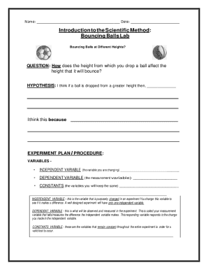 Fillable Online Introduction to the Scientific Method: Bouncing Balls ...