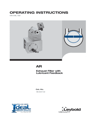 Fillable Online Leybold D 2,5 E, D 2.5 E, Rotary Vane Vacuum Pump Fax ...