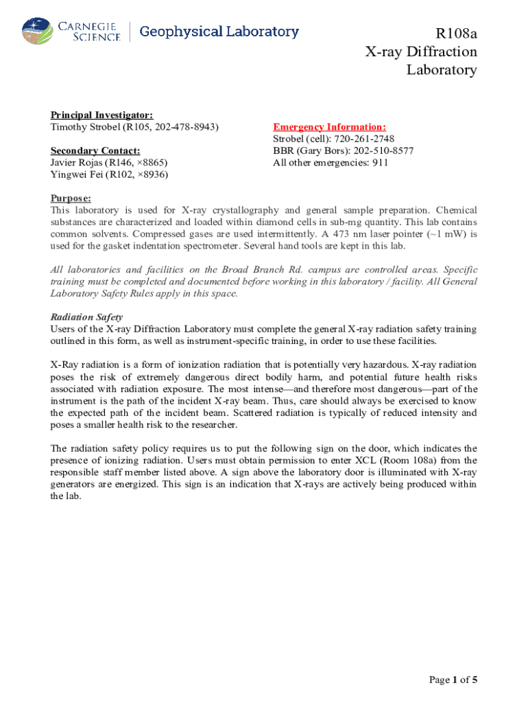 Fillable Online R108a X-ray Diffraction Laboratory Fax Email Print - pdfFiller