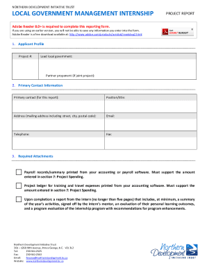 Fillable Online Local Government Management Internship Reporting Form Fax Email Print - pdfFiller