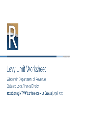 Fillable Online Levy Limit Worksheet - Wisconsin Department of Revenue ...