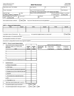 Fillable Online Form H1801, SNAP Worksheet Fax Email Print - pdfFiller