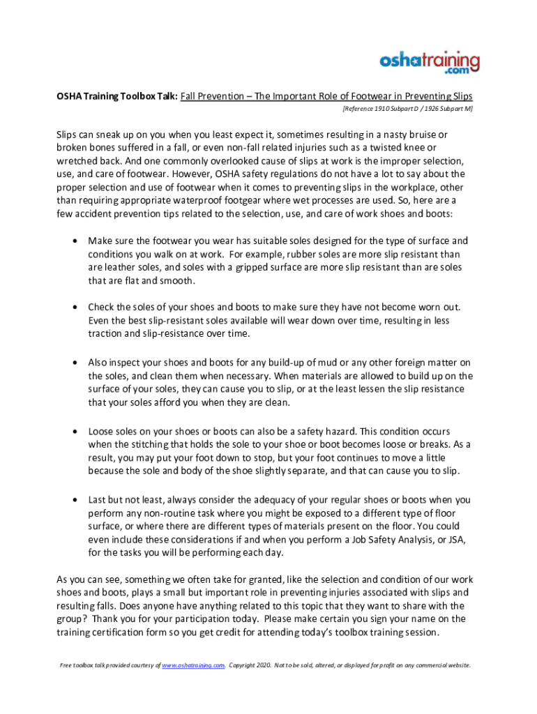 Fillable Online 1926 Subpart M App E - Sample Fall Protection Plan Fax ...