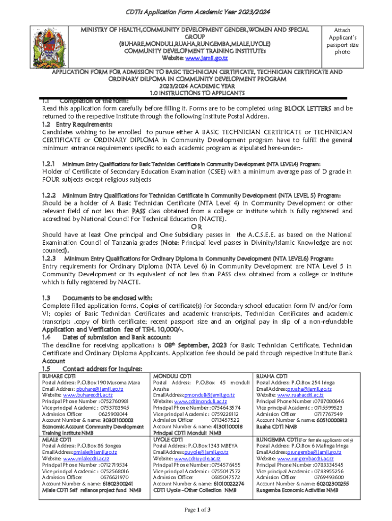 Fillable Online application form - Ministry of Community Development ...