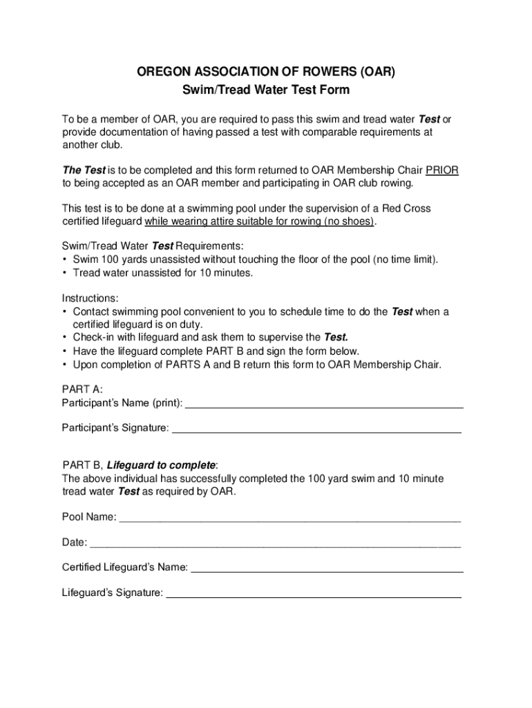 Fillable Online Swim Ability Statement Fax Email Print - pdfFiller