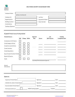 Fillable Online PS Finance Security Access Request Form Fax Email Print - pdfFiller