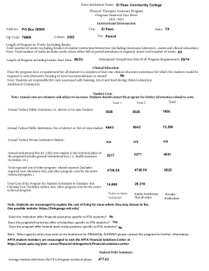Fillable Online El Paso Community College PTA School Fax Email Print ...