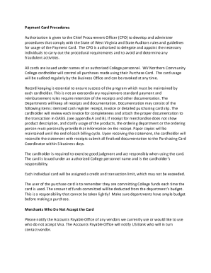 Fillable Online PURCHASING CARD (P-CARD) GUIDELINES SECTION 1 ... Fax ...