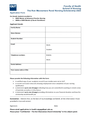 Fillable Online The Ron Macnamara Scholarship application form Fax ...