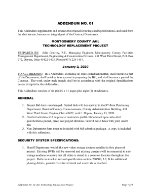 Fillable Online ADDENDUM NO. 1 Project: CENTER FOR MATERIALS AND ...