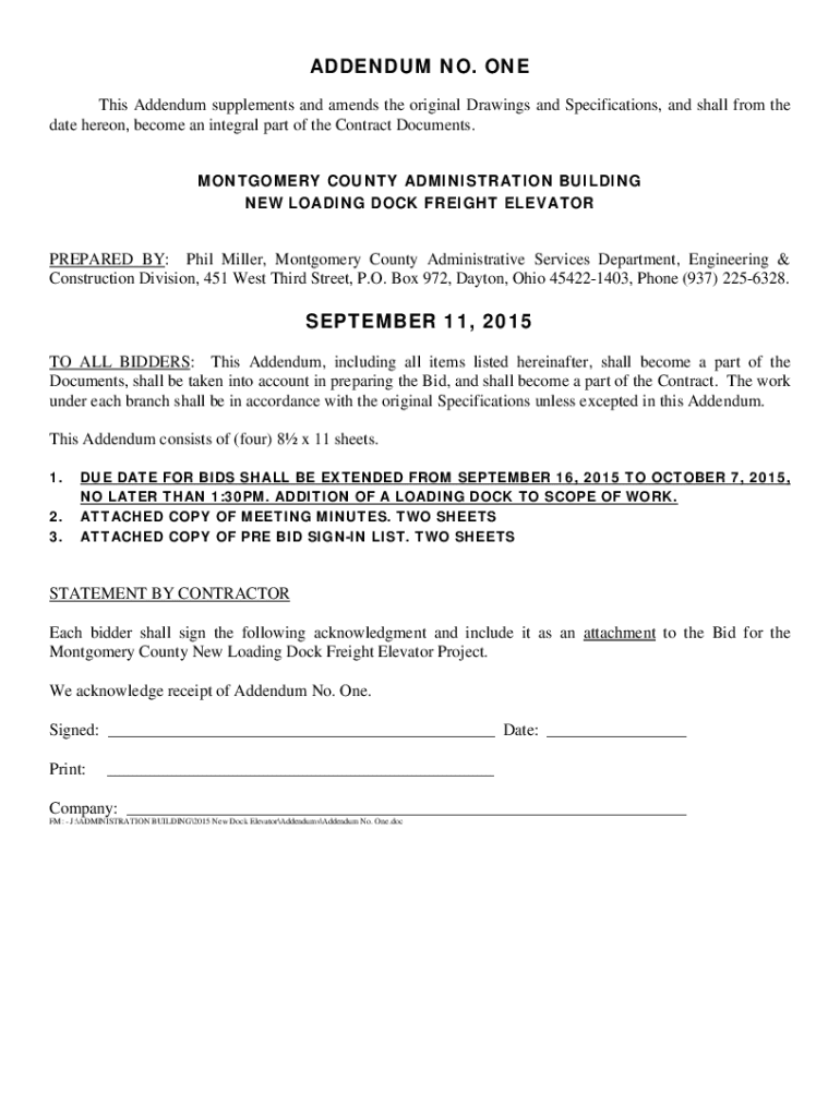 Fillable Online ADDENDUM NO. 1 QUESTIONS AND ANSWERS Fax Email Print - pdfFiller