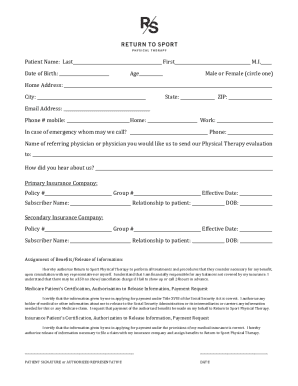 Fillable Online Patient Intake-Form-Return-to-Sport-Physical-Therapy-10 ...