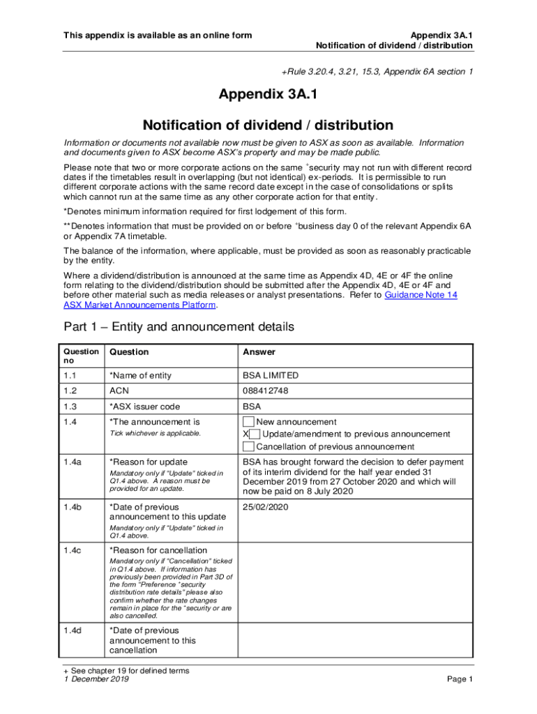 Fillable Online Appendix 2A Application for quotation of +securities ...
