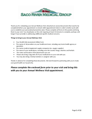 Fillable Online Welcome to medicare visit form Fax Email Print - pdfFiller