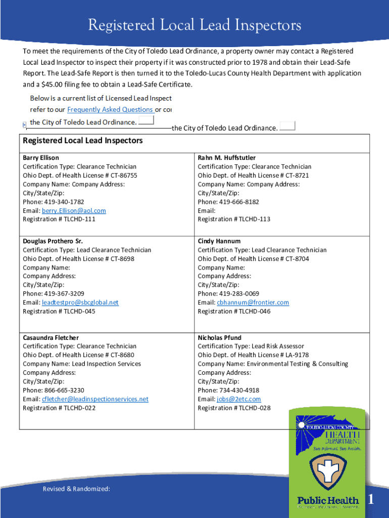 Fillable Online 1760.06 Local Lead Inspection. Fax Email Print - pdfFiller