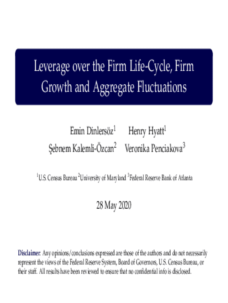 Fillable Online Leverage Over the Firm Life Cycle, Firm Growth, and ...