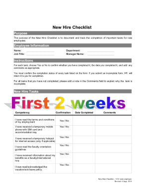 Fillable Online New hire checklist - VCU state employee.doc Fax Email Print - pdfFiller