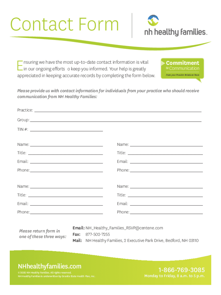 Fillable Online Provider Contact Outreach Form Fax Email Print - pdfFiller