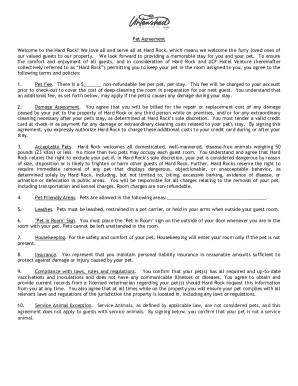 Fillable Online Pet Policy - Hard Rock Hotel. Pet Policy - Hard Rock ...