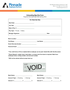 Fillable Online Onboarding New Hire Form Fax Email Print - pdfFiller