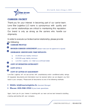 Fillable Online Lone Star Logistics LLC Fax Email Print - pdfFiller