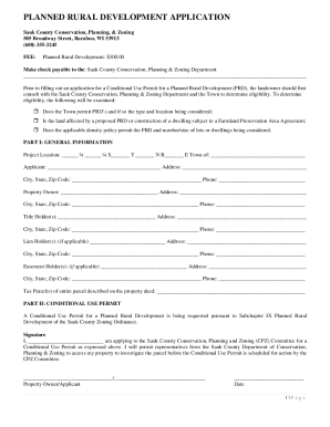 Fillable Online Planned Rural Development Application (PRD) - Sauk ...
