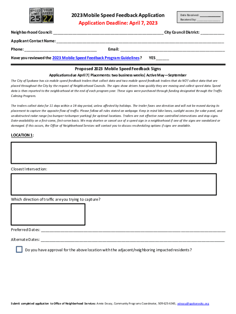 Fillable Online Speed Limit Reduction: Streets Currently Under ... Fax ...