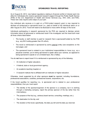 Fillable Online Sponsored Travel Reporting Form Fax Email Print - pdfFiller
