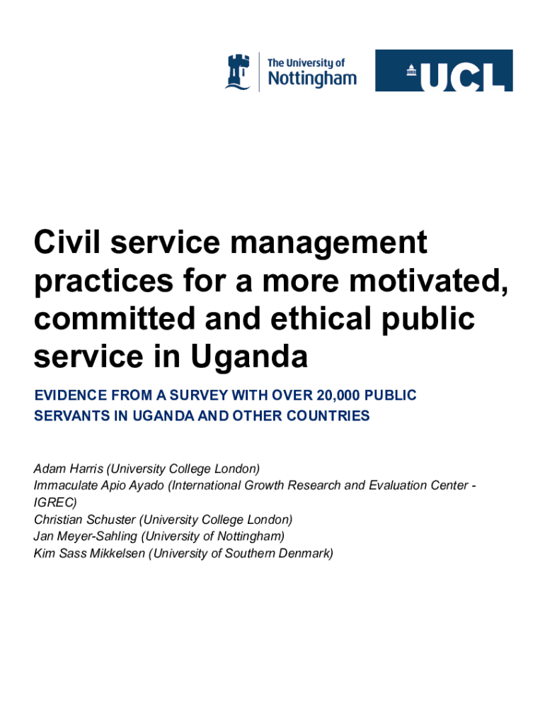 Fillable Online Civil service management practices for a more motivated ...