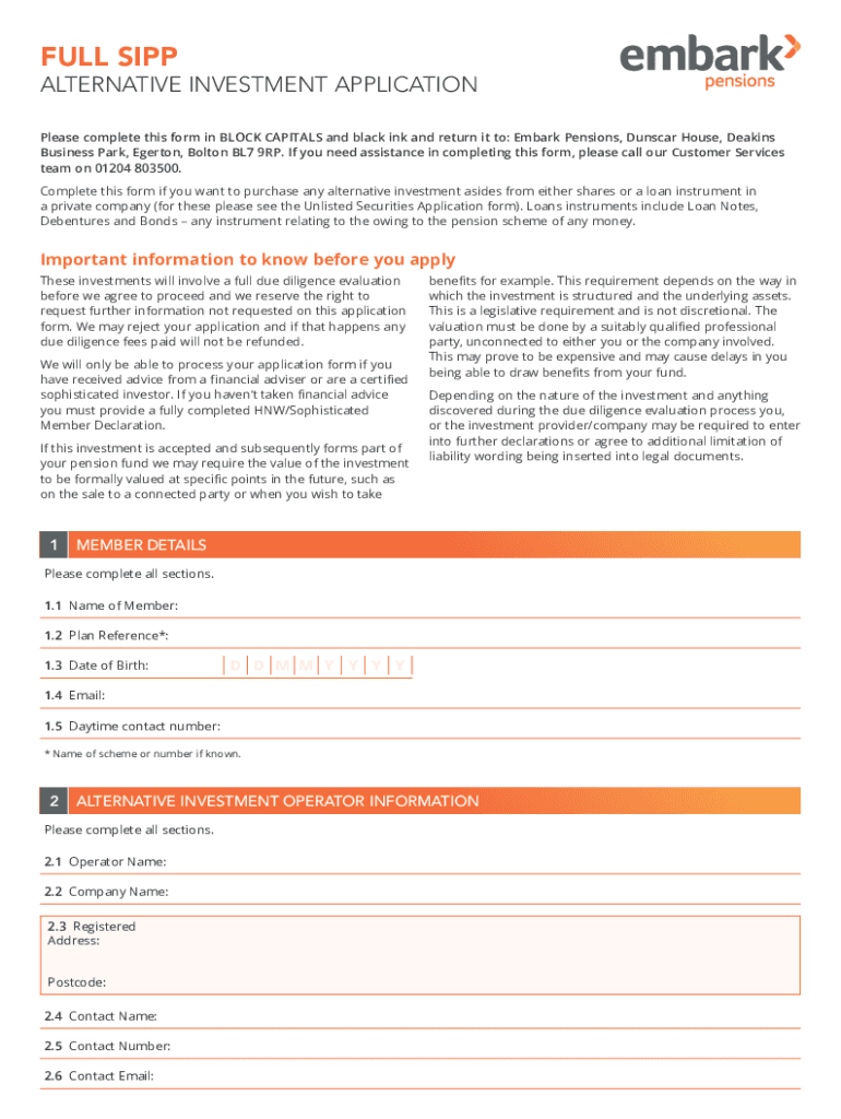 Fillable Online option sipp and full sipp - product conversion form Fax ...