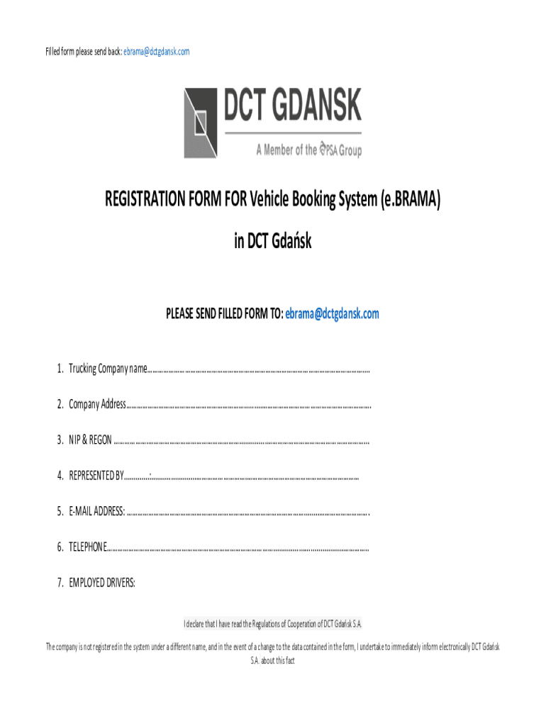 Fillable Online Vehicle Booking Form Template Fax Email Print - pdfFiller