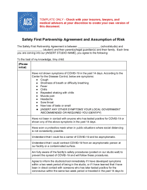 Fillable Online Safety First Partnership Agreement and Assumption of ...