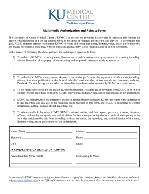 Fillable Online Multimedia Authorization and Release Form Fax Email ...
