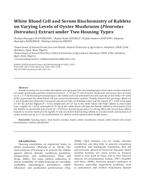 Fillable Online White Blood Cell and Serum Biochemistry of Rabbits on ...