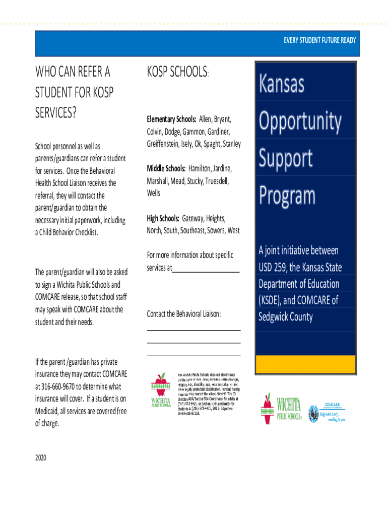 Fillable Online WHO CAN REFER A STUDENT FOR KOSP SERVICES? KOSP ... Fax ...