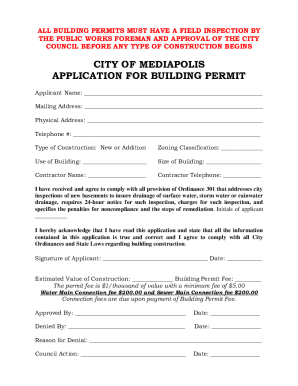 Fillable Online ALL BUILDING PERMITS MUST HAVE A FIELD INSPECTION BY ...