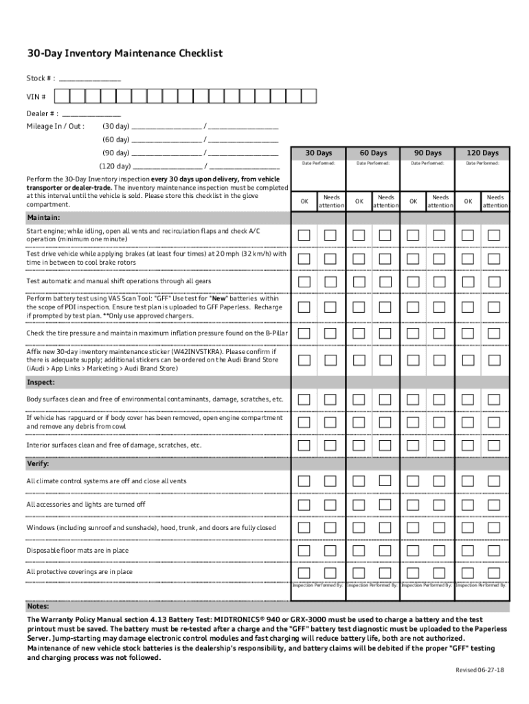 Fillable Online Inventory And Maintenance Checklist Book to Record Item ... Fax Email Print ...