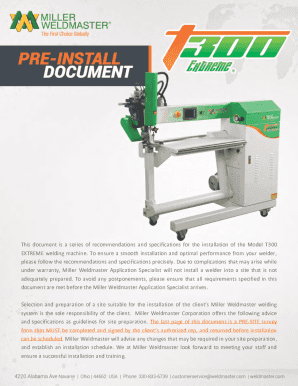 Fillable Online Acrylic Welding Set Up - T300 Extreme I Miller ...