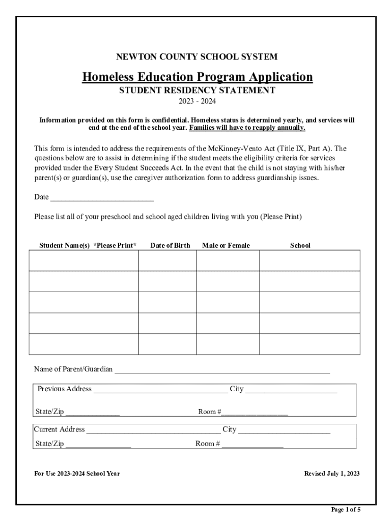 Fillable Online Homeless Education Program Application Fax Email Print ...