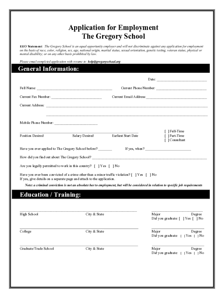 Fillable Online Substitute Teacher Application for Employment The ... Fax Email Print - pdfFiller