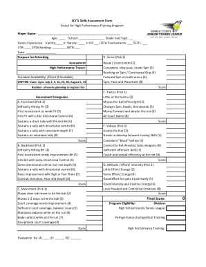 Fillable Online Evaluation Form for Tryouts 23.xlsx Fax Email Print ...