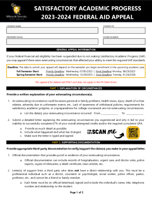 Fillable Online Financial Aid - Federal Satisfactory Academic Progress ...