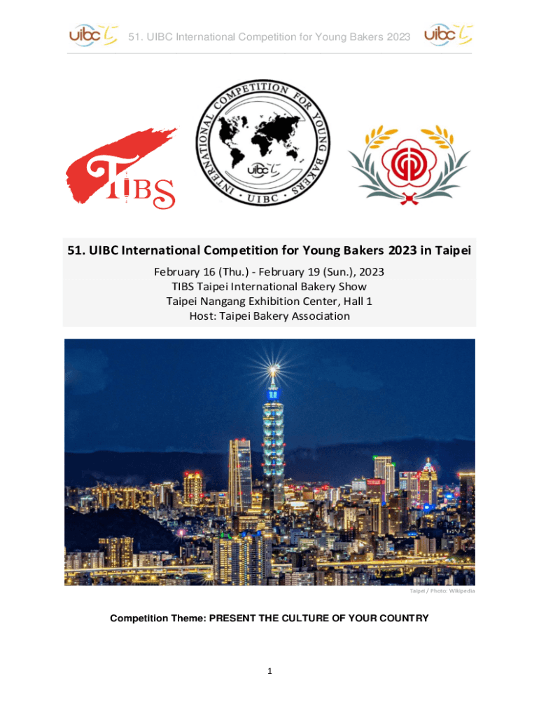 Fillable Online 51 th UIBC International Competition for Young Bakers ...