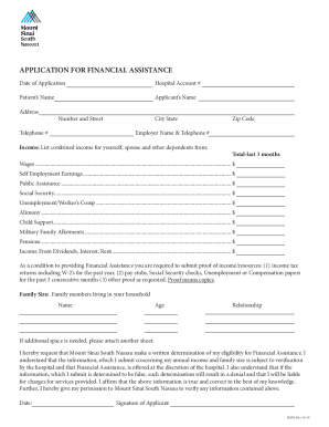Fillable Online Financial Assistance Application for Charity Care Fax ...