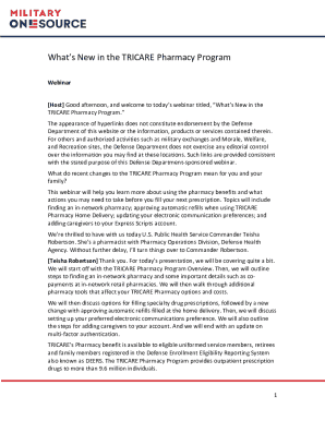 Fillable Online Learn What's New in TRICARE Pharmacy Program at ... Fax ...