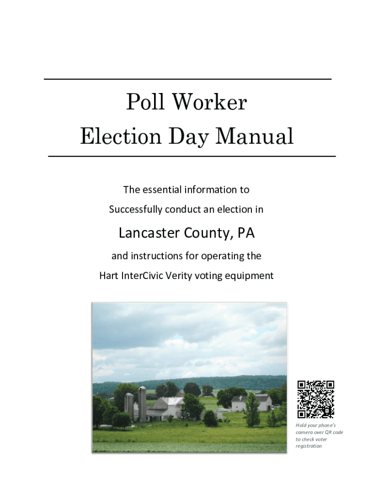Fillable Online co lancaster pa Poll Worker Election Day Manual ...