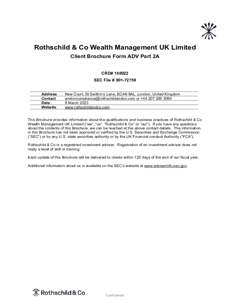 Fillable Online Client Brochure Form ADV Part 2A Fax Email Print ...