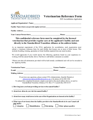 Fillable Online Veterinarian Reference Form Fax Email Print - pdfFiller